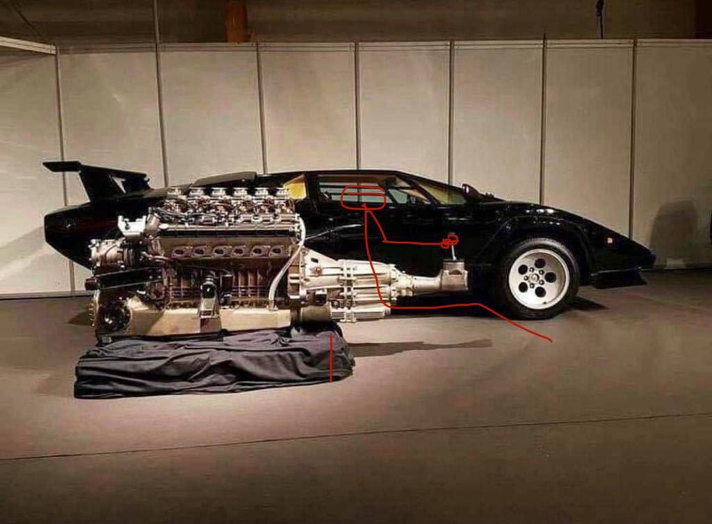 Lamborghini Countach engine and gearbox