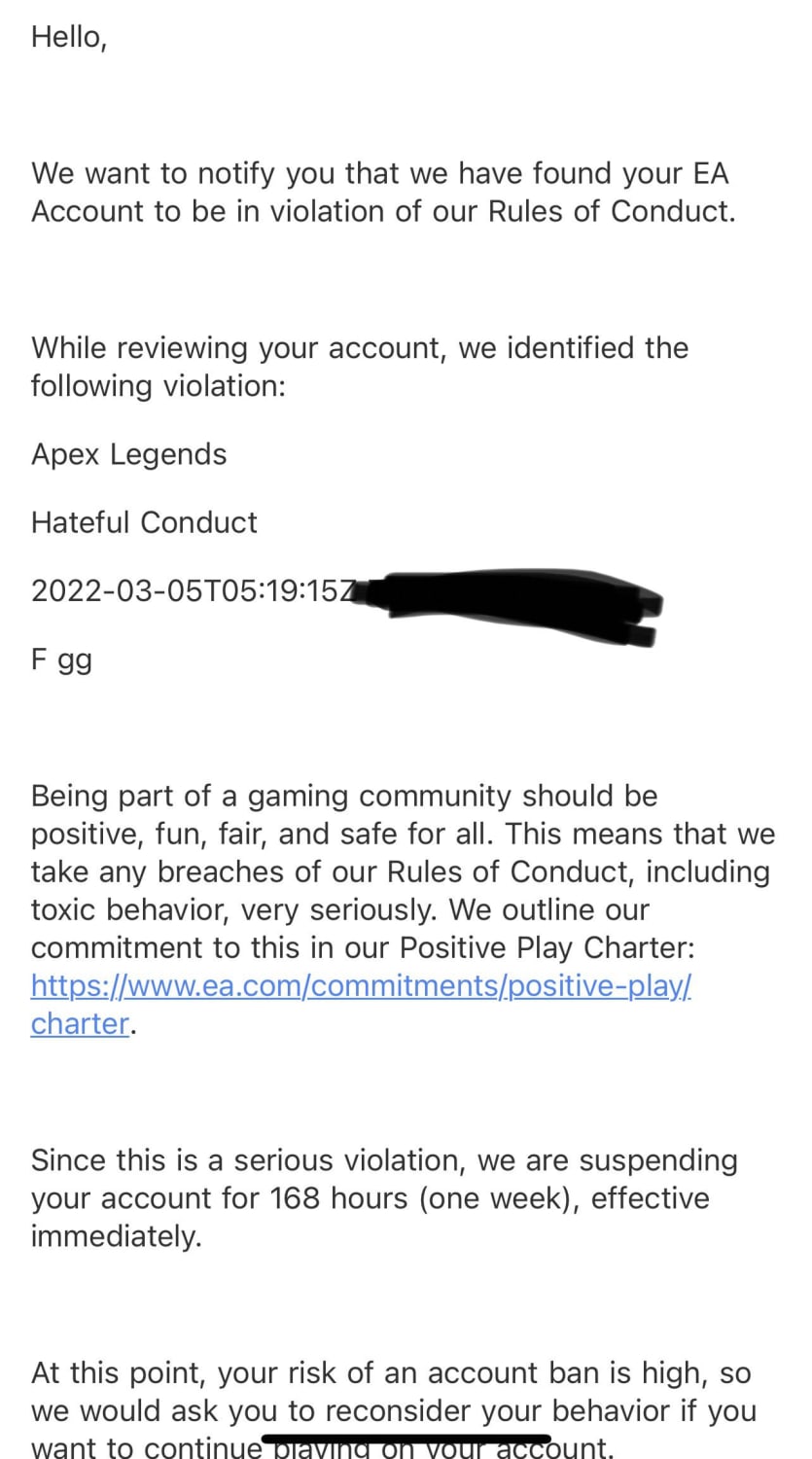 The chat ban system is absolutely broken, got a 7 day ban as well as a ...