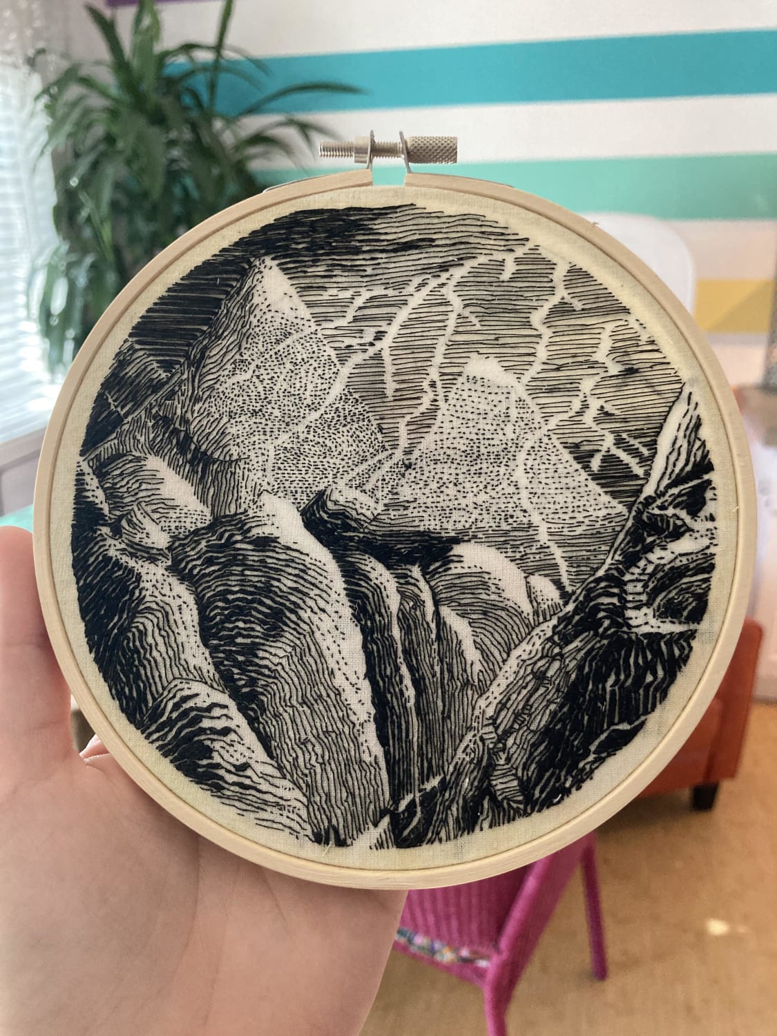 Single strand embroidery based on an original Tolkien drawing of the ...