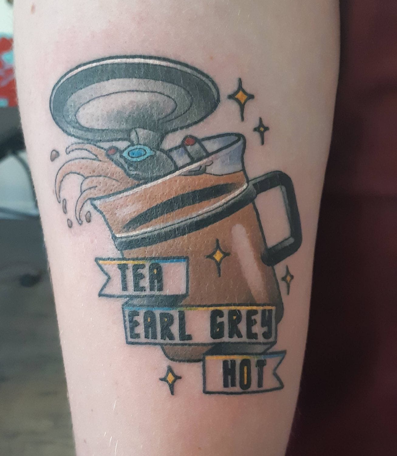 Star Trek TNG tattoo of Capt. Picard's signature replicator order, by ...