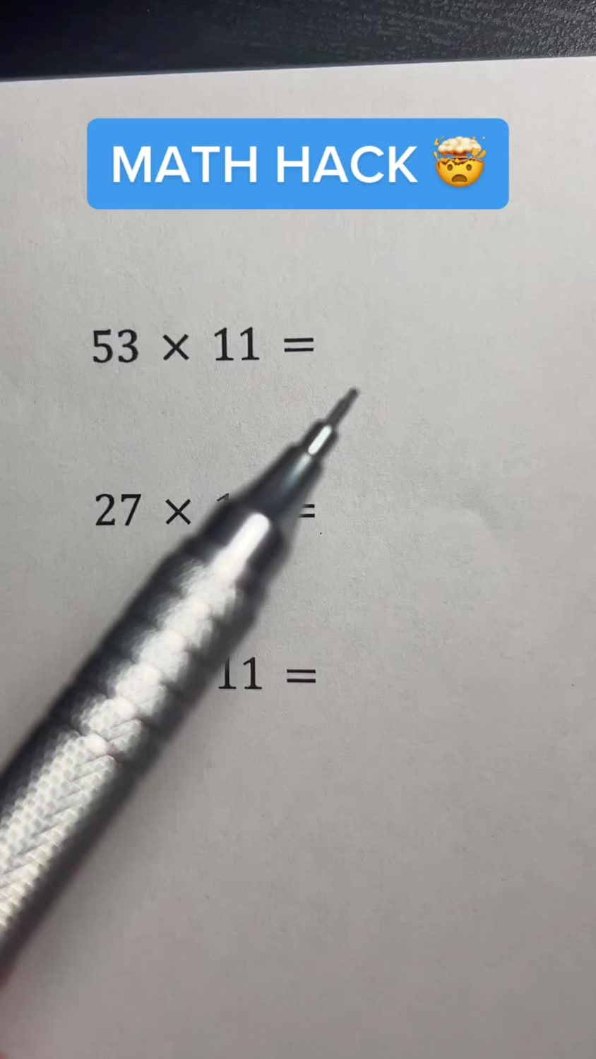 Works for any number multiplied by 11! #school #mathhack #lifehack #trick #hack #math #maths # ...