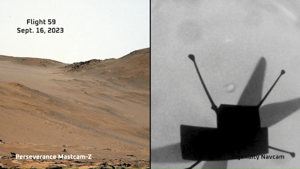 NASA's Ingenuity helicopter lifts off from the surface of Mars—as seen ...