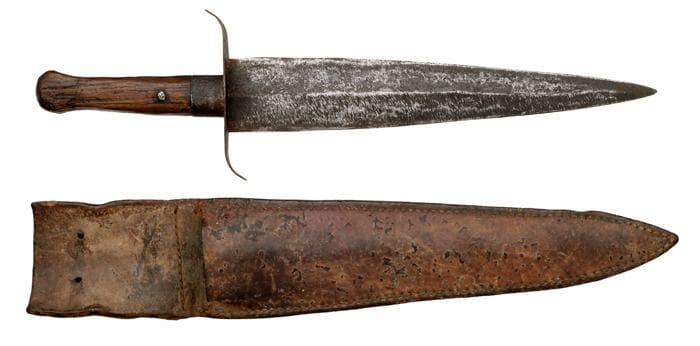 Confederate “S’ Guard Bowie Knife 10” spear point blade, “S”-shaped ...