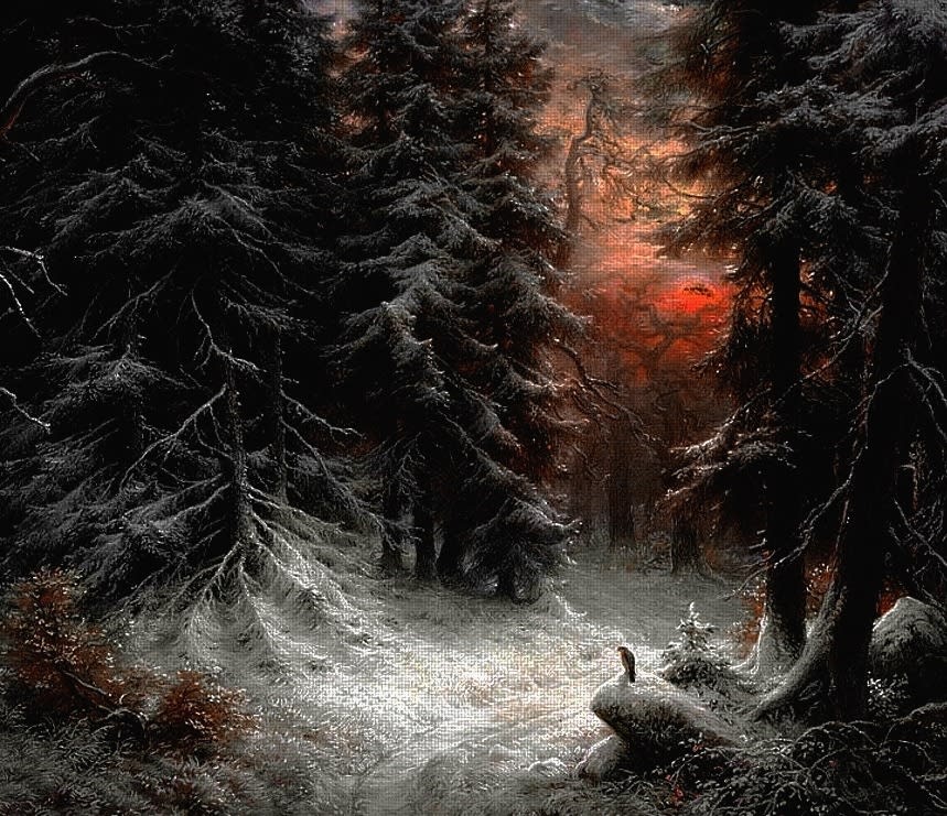 Snow Scene in the Black Forest by Carl Friedrich Wilhelm Trautschold (1815-77)