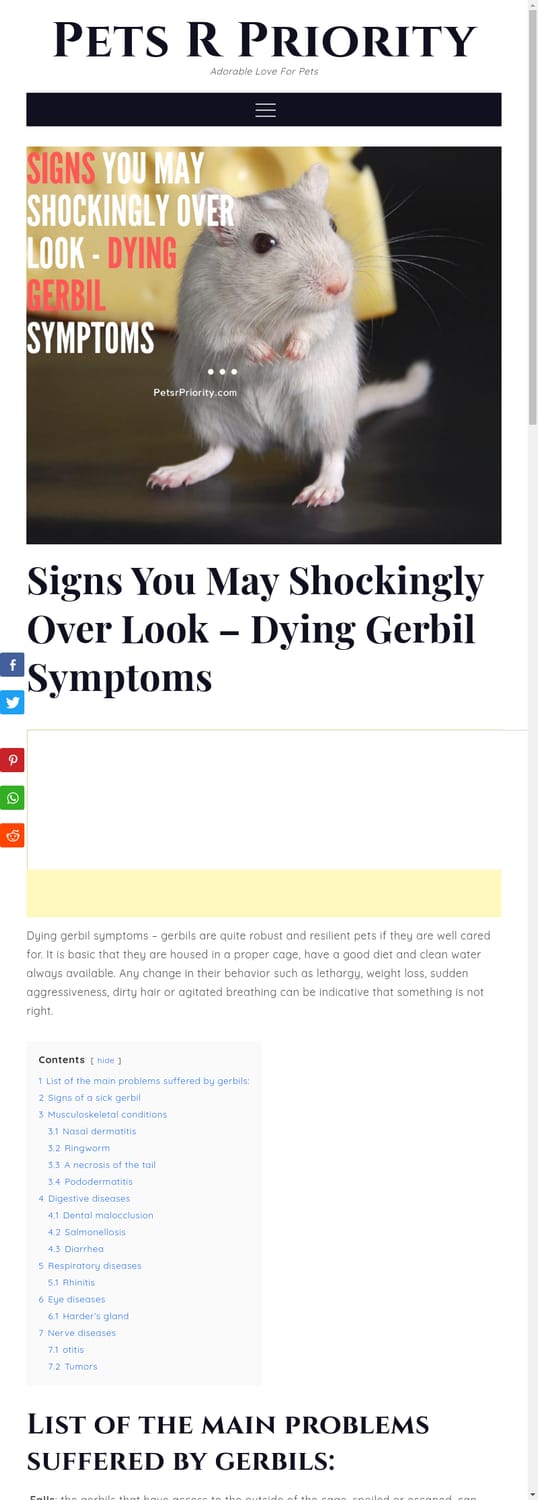 Signs You May Shockingly Over Look - Dying Gerbil Symptoms