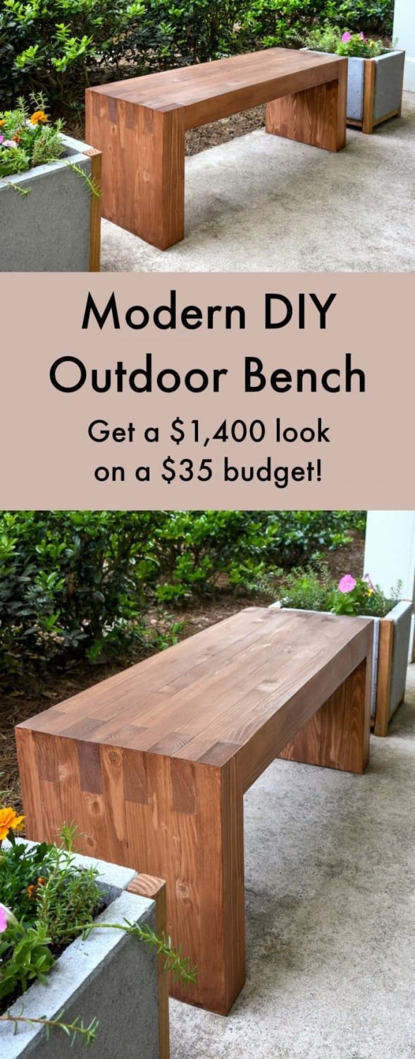 DIY Outdoor Bench: Stylish and Simple on a Budget | Diy bench outdoor ...