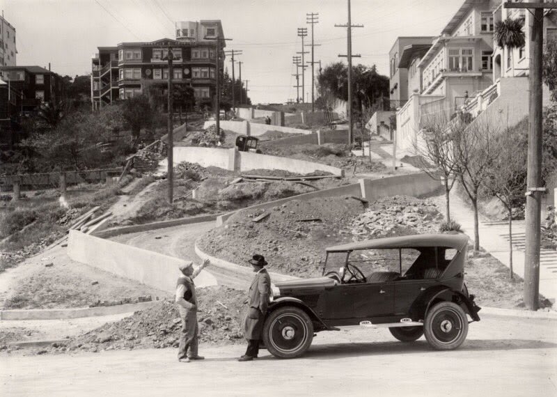 Construction of “Lombard Street,” San Francisco. Once completed, this ...