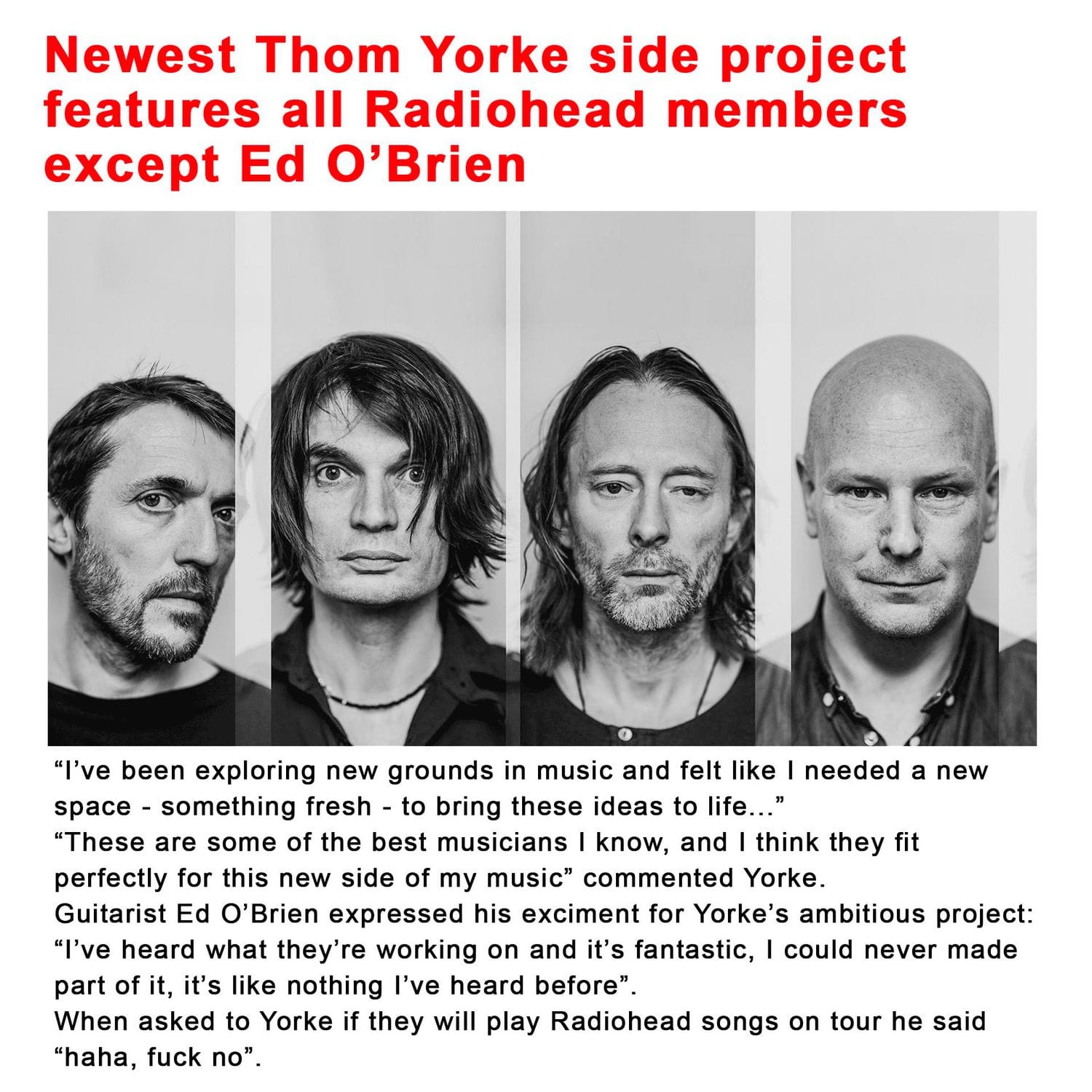 Newest Thom Yorke side project features all Radiohead members except Ed ...