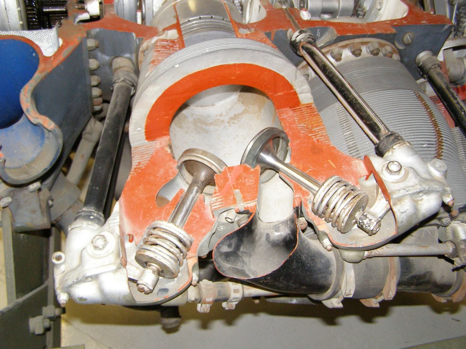 P&W R2800 aircraft engine. Cylinder head details.