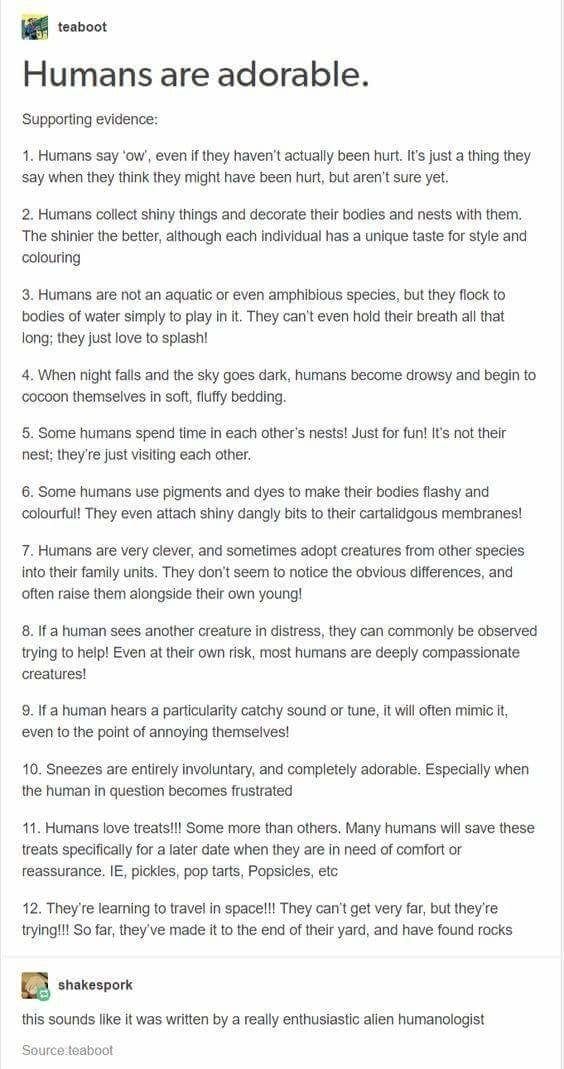 Just 12 Pure And Adorable Tumblr Posts About Humans And Aliens | Tumblr ...