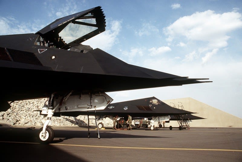 Attack aircraft Lockheed F-117 Nighthawk of the 415th tactical fighter ...