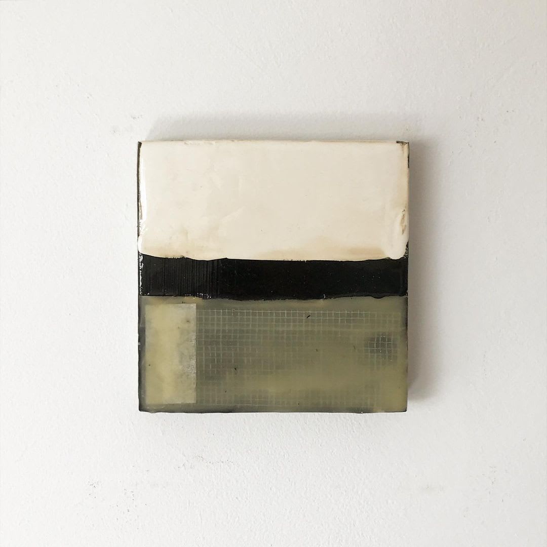 Adam David Taylor untitled (enamel,bitumen and encaustic wax on board ...