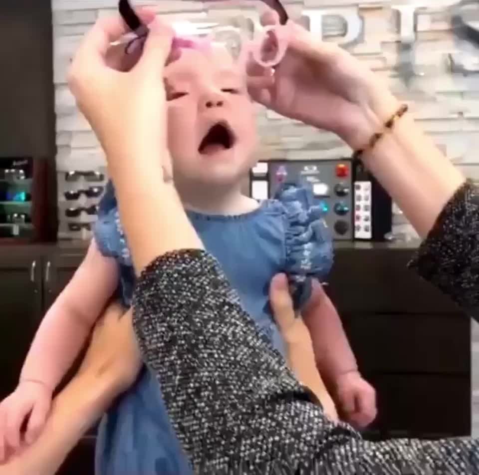 Little girl who is visually impaired sees her mom for the first time