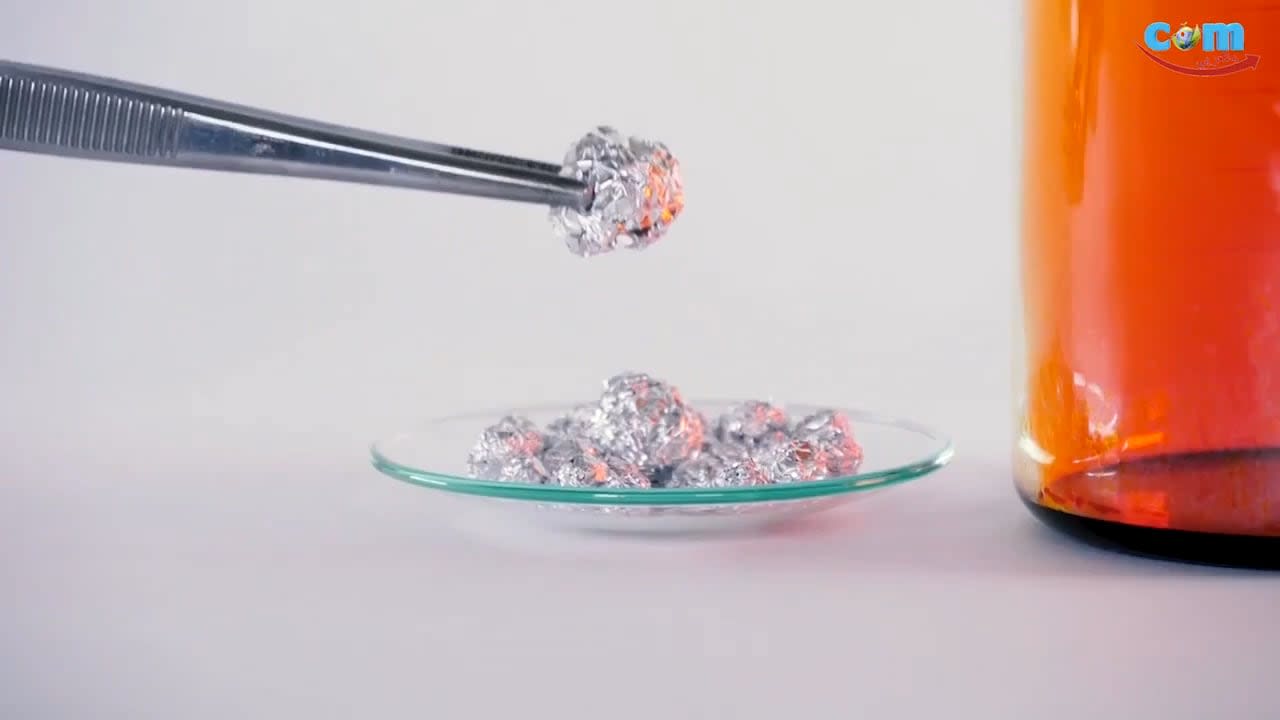 2Al + 3Br2 → 2AlBr3 The violent reaction between liquid bromine and ...