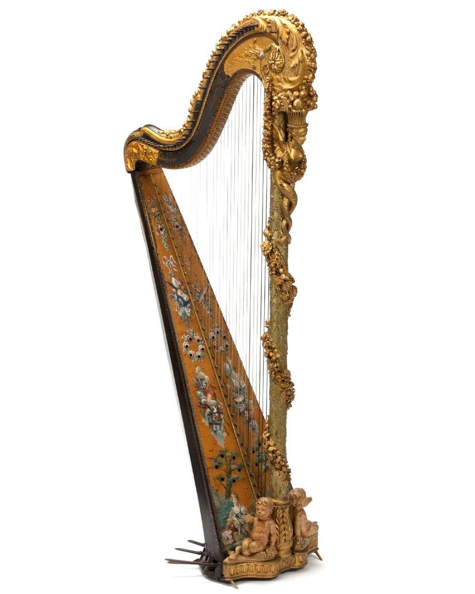 Our harp is prettier than your harp. Made by harpmaker to Queen Marie ...