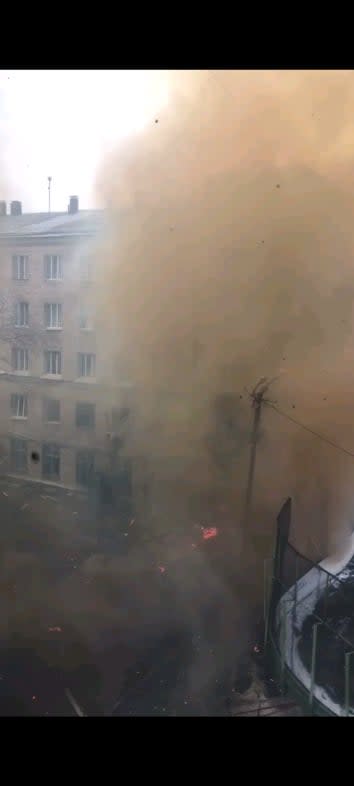 Oxygen tank explosion today in Chelyabinsk, Russia