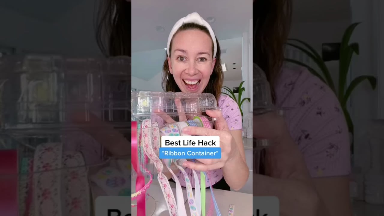 BEST Life Hack! 💡 *Ribbon Container* #subscribe #shorts #tiktok #trending #diy #viral #hacks