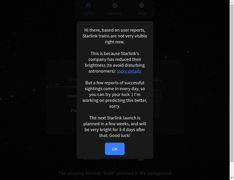 SpaceX Starlink Satellites Tracker