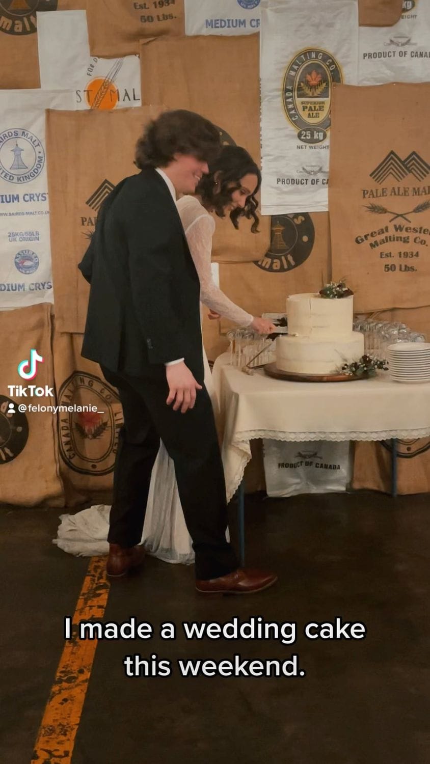 Made a sneaky wedding cake