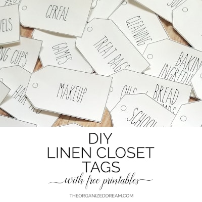 DIY Linen Closet Tags and Free Printables