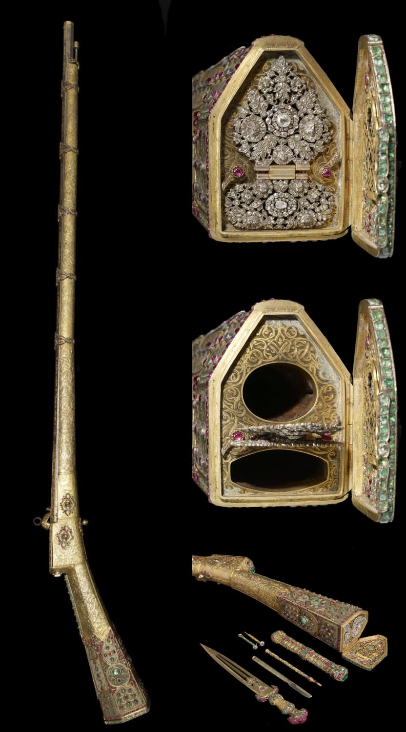 The jeweled gun of the Ottoman Sultan Mahmud I, made in 1732/33 and ...
