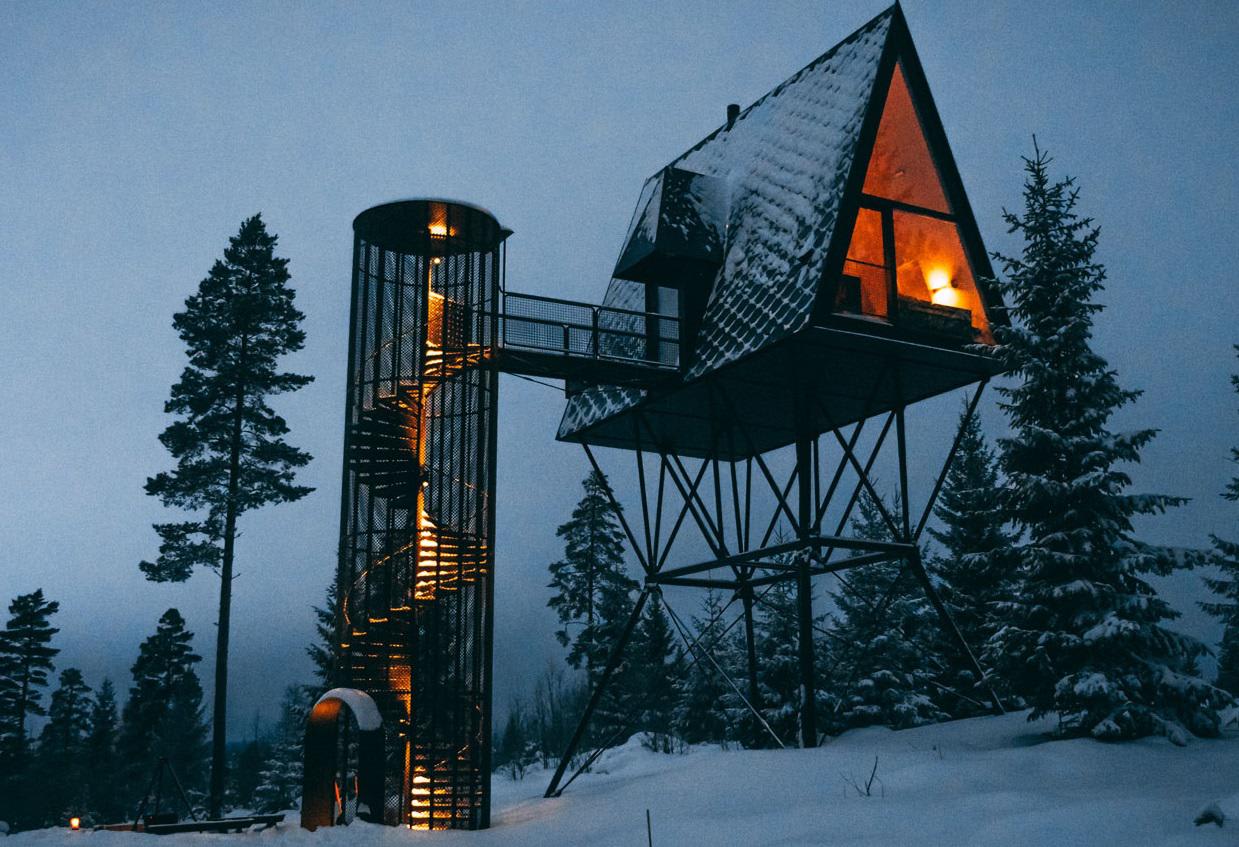 A-framed 'Pan Treetop Cabin' designed by architect Espen Surnevik ...
