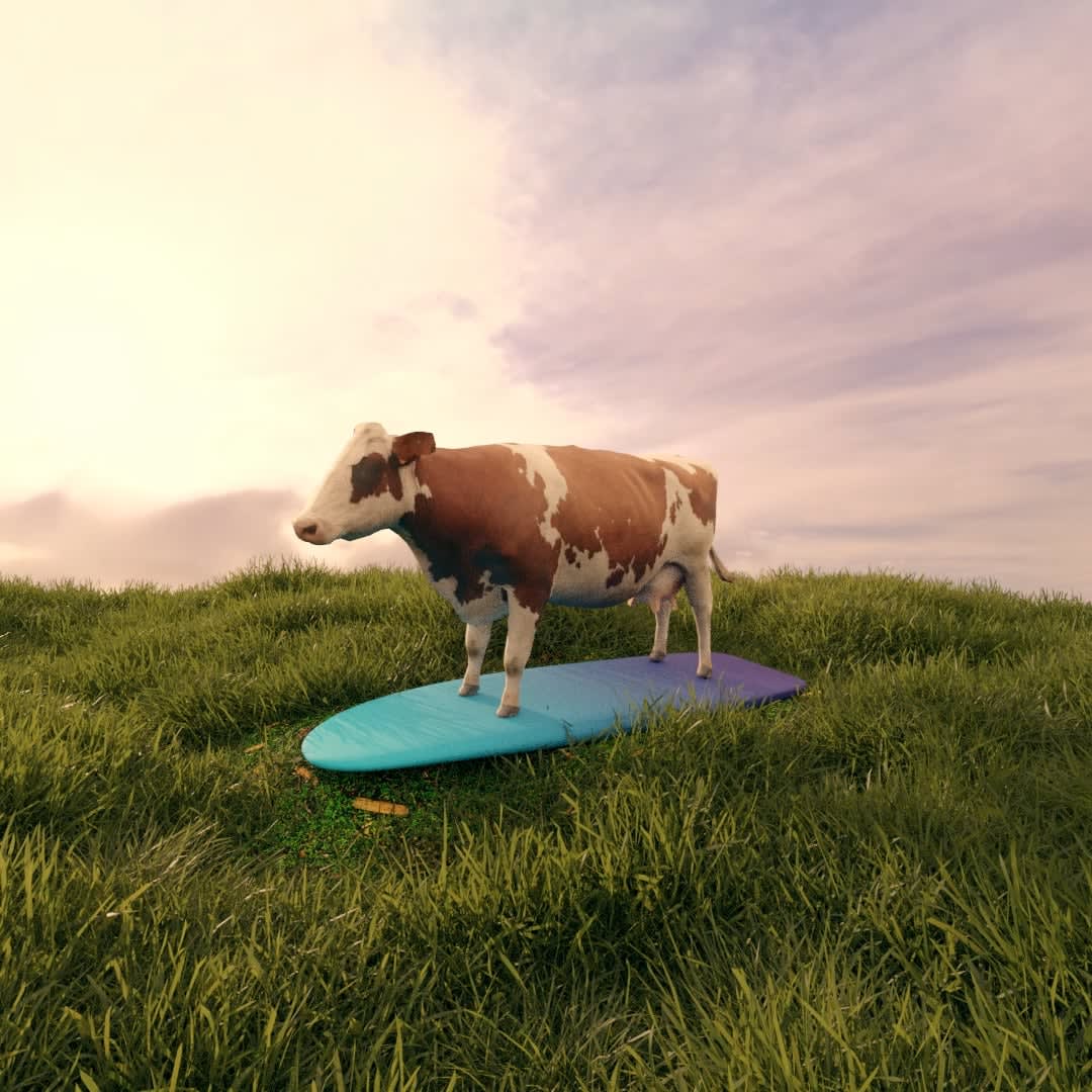 [oc] surfing cow