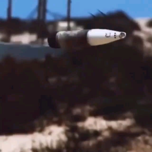 Trajectory of a shell fired from artillery in slow motion. Wait until ...