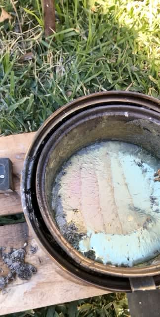 As the oxide layer of bismuth oxide forms the colour changes as the ...