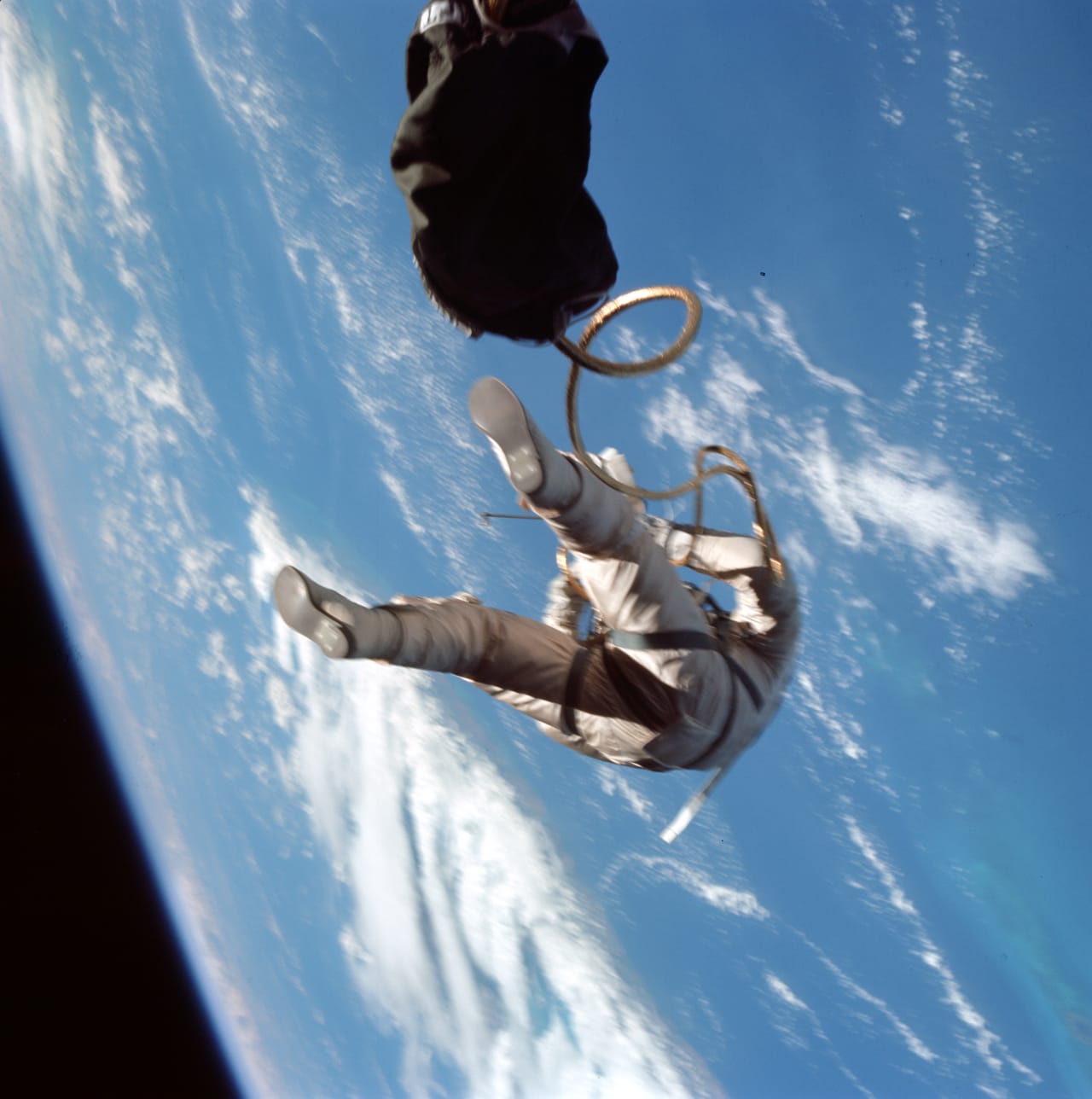 Gemini 4 astronaut Ed White walks in space, June 3, 1965.
