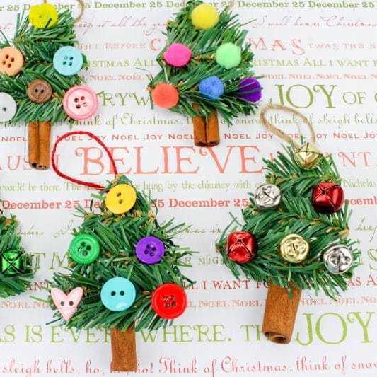 DIY Cinnamon Stick Christmas Tree Ornament Craft