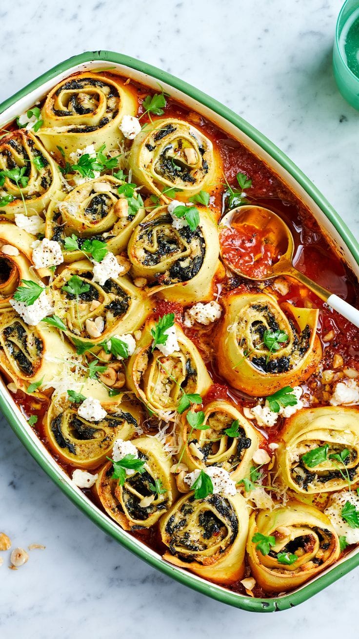 A ricotta and cavolo nero rotolo pasta recipe for dinner | Recipe ...