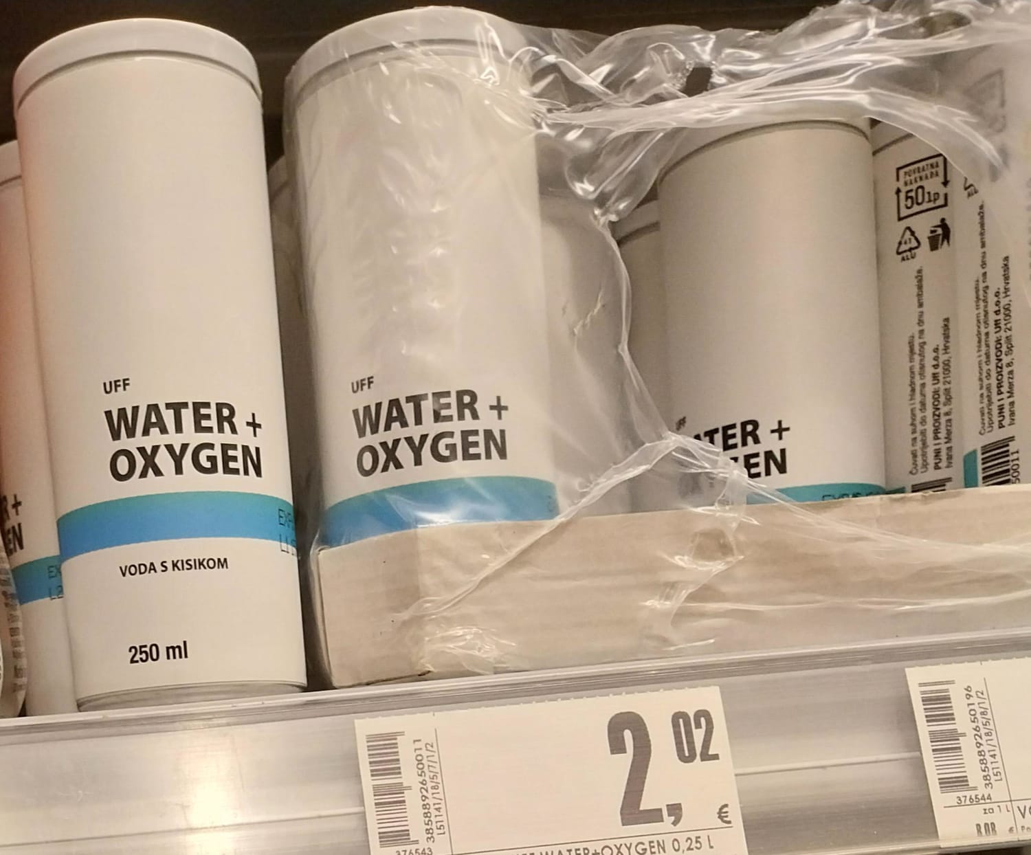 A can of "Water + Oxygen"