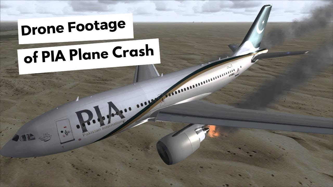 Latest Drone Footage of PIA Plane Crash Site in Karachi Pakistan