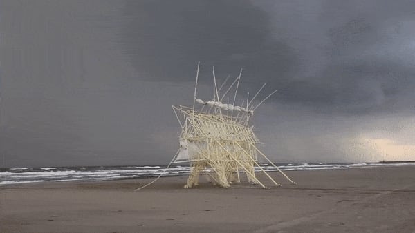 These 'Beach Animals' were created by Theo Jansen as a fusion of art ...