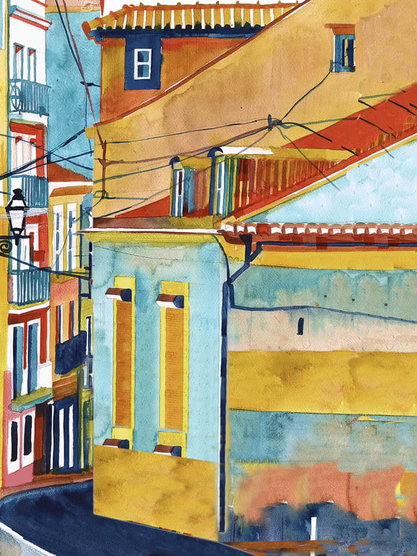 my Lisbon watercolor looping